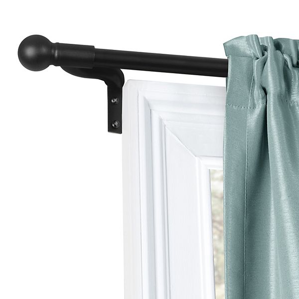 Zenna Home Smart Rods Easy Install Adjustable Cafe Window Rod with Ball ...