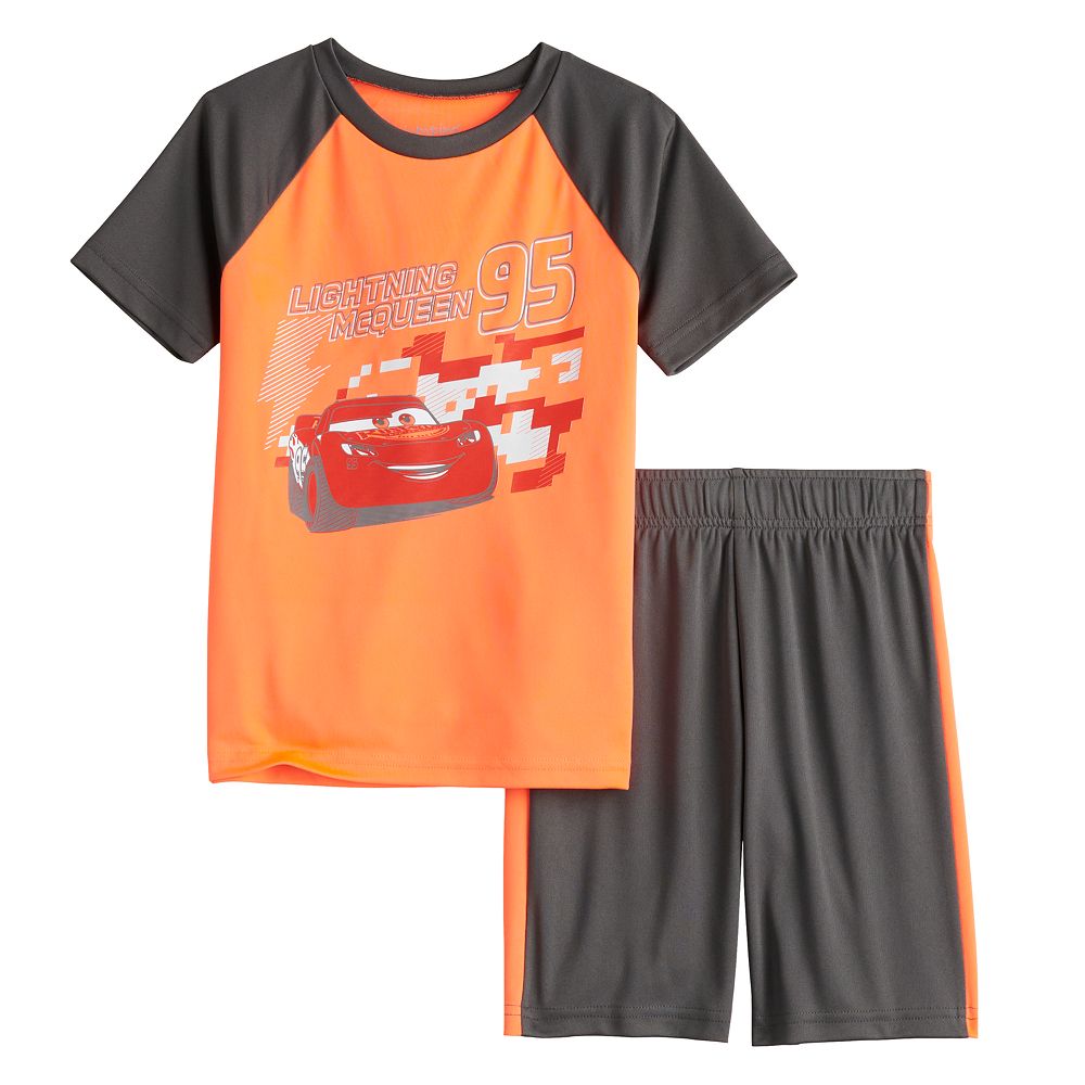 Disney/Pixar Cars Boys 4-8 Lightning McQueen Raglan Active Tee & Shorts ...