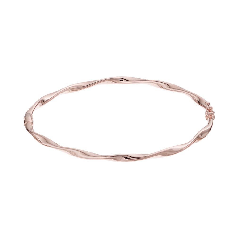 14k Gold Vermeil Twisted Oval Bangle Bracelet