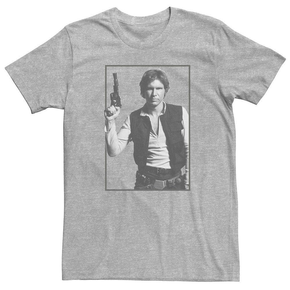 Big & Tall Star Wars Han Solo Black And White Poster Tee