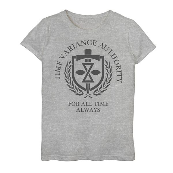 Girls 7-16 Marvel Loki Time Variance Authority Crest V2 Tee