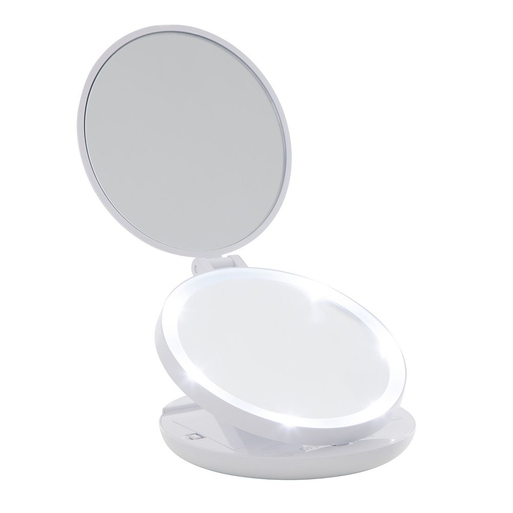 GloTech LED Compact Travel Mirror with Adjustable Stand