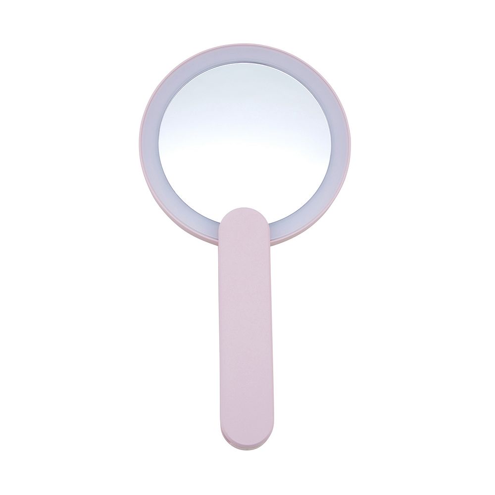 GloTech Pink Handheld Swivel LED Compact Makeup Mirror