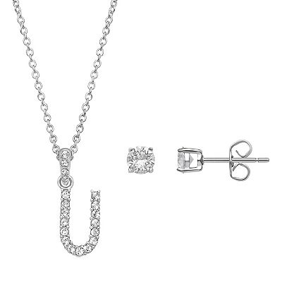 Initial necklace and earring set store
