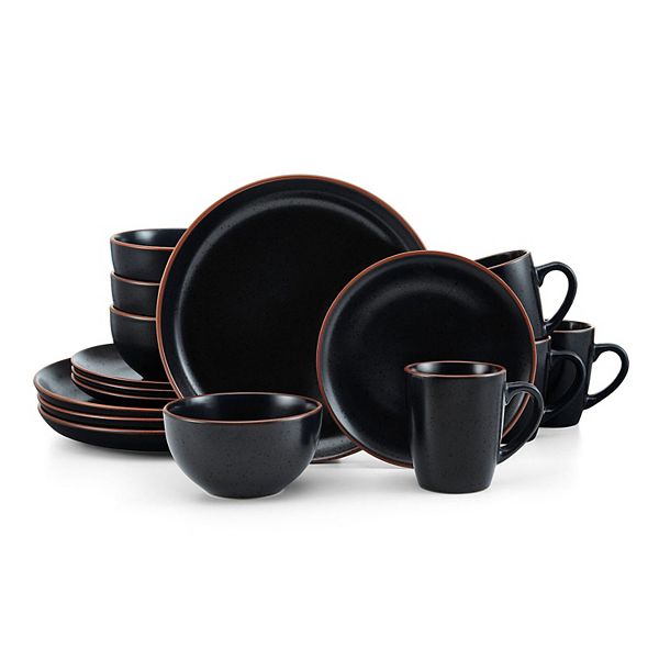 Pfaltzgraff Hunter 16-pc. Dinnerware Set BLACK - Sansujyuku - Tire Store