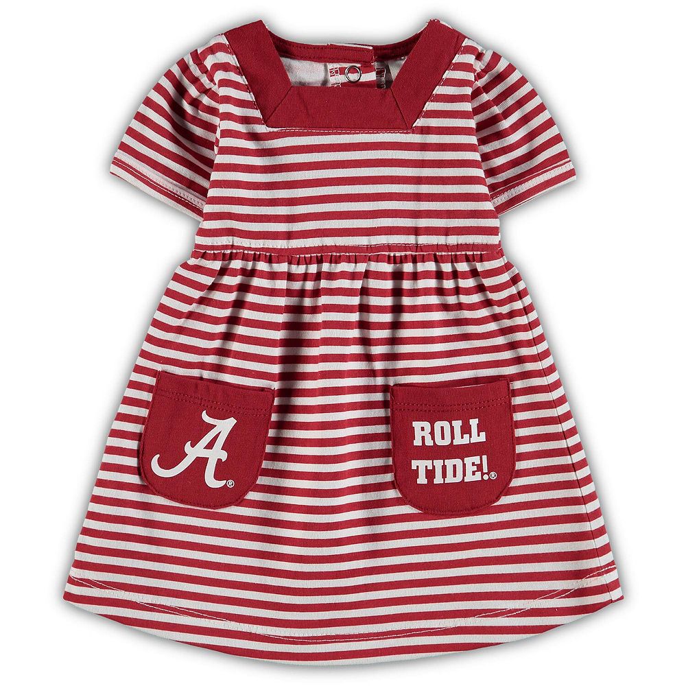 Girl's Toddler Crimson Alabama Crimson Tide Striped Dress with Pockets