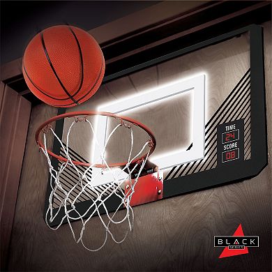 Black Series Mini LED Light-Up Basketball Hoop Sports Game with Mini Ball