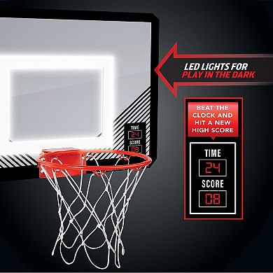 Black Series Mini LED Light-Up Basketball Hoop Sports Game with Mini Ball