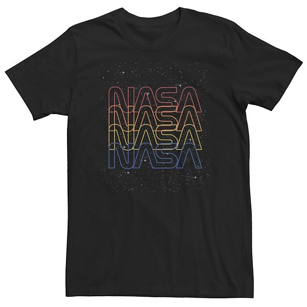 Big & Tall NASA Neon Space Logo Color Fade Tee
