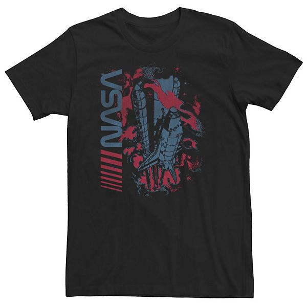 Big & Tall NASA Blue And Red Lift Off Portrait Logo Tee