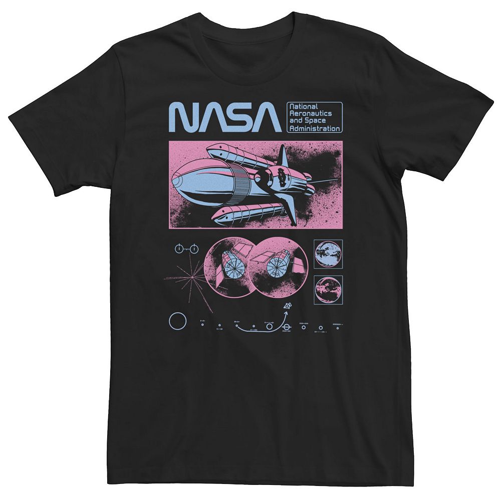 Big & Tall NASA Neon Hue Portrait Panels Tee