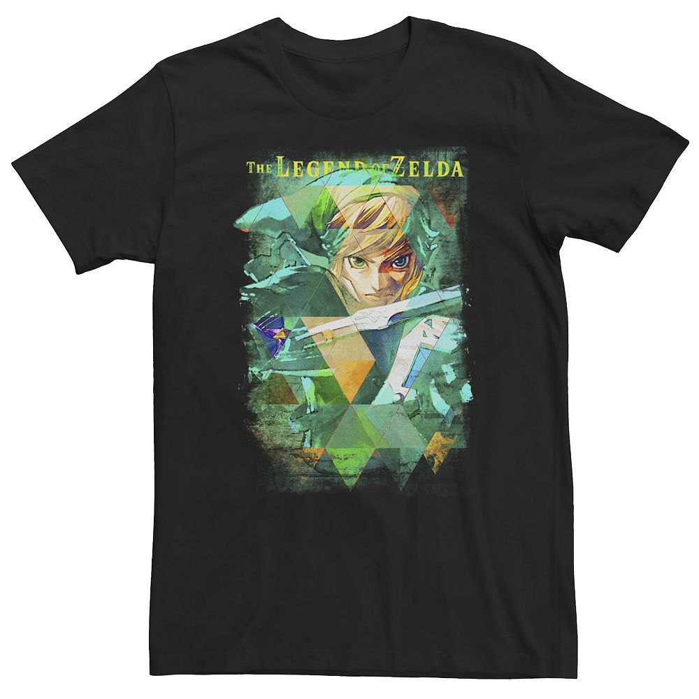 Big & Tall The Legend Of Zelda Link Triangles Pattern Portrait Tee