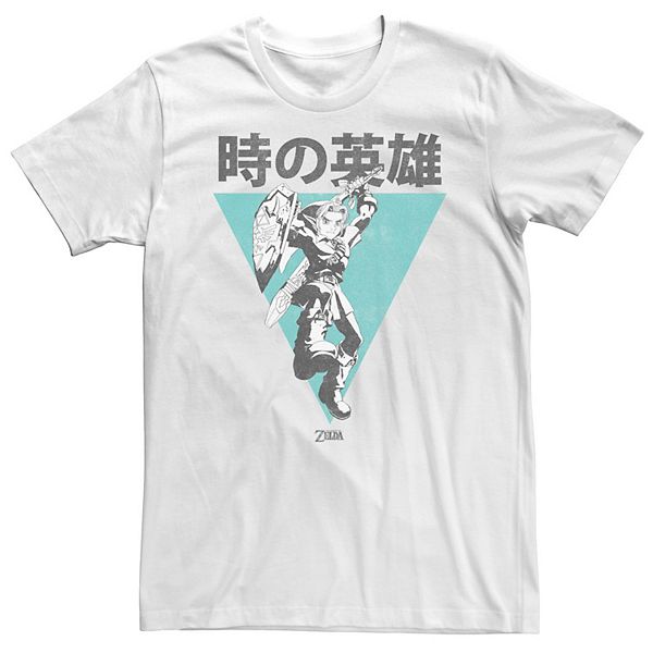 Big & Tall Nintendo Legend Of Zelda Link Kanji Triangle Poster Tee