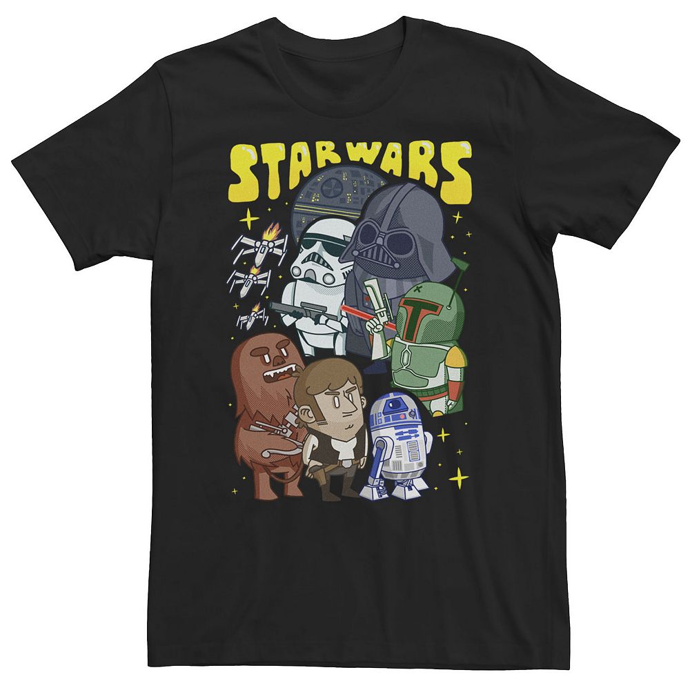 Big & Tall Star Wars Heroes Villains Chibi/Kawaii Cute Tee