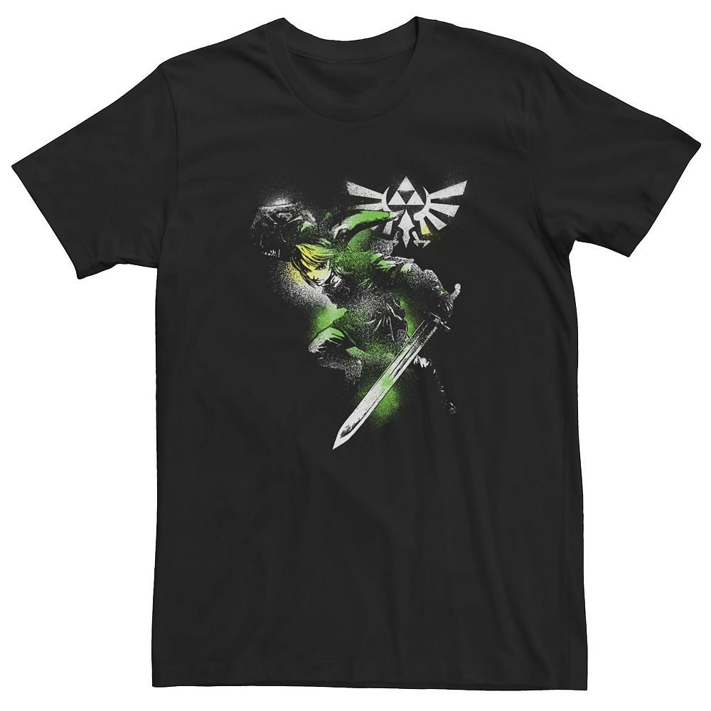 Big & Tall Zelda Link Action Pose Hyrule Crest Tee