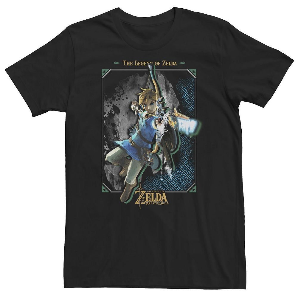 Big & Tall Zelda Breath Of The Wild Link Action Pose Poster Tee