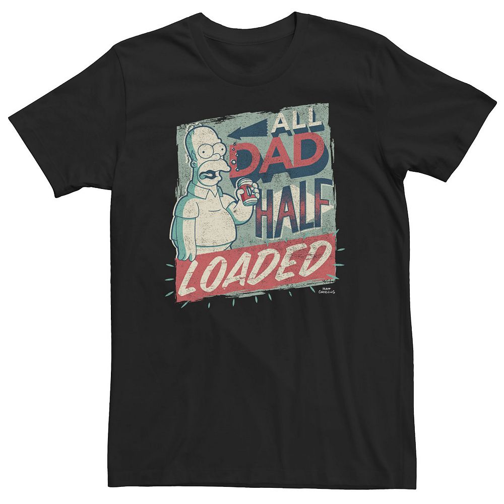 Big & Tall The Simpsons Homer All Dad Half Loaded Poster Tee