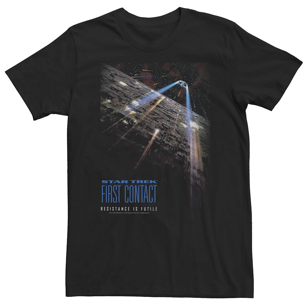 Big & Tall Star Trek First Contact Resist The Borg Movie Poster Tee
