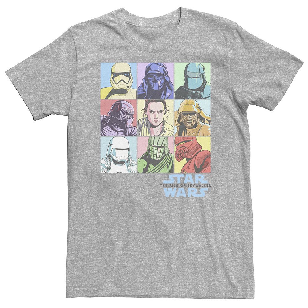 Big & Tall Star Wars The Rise of Skywalker Pastel Character Box Tee