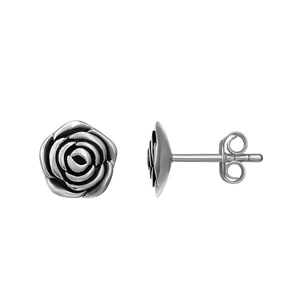 PRIMROSE Sterling Silver Rose Stud Earrings