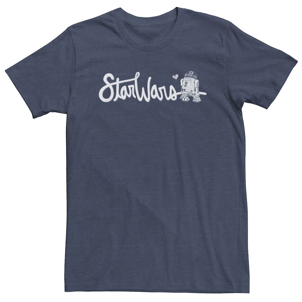 Big & Tall Star Wars R2-D2 Cursive Text Tee