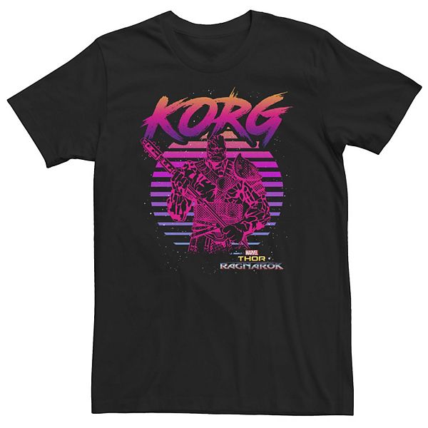 Big & Tall Marvel Thor Ragnarok Korg 80s Neon Retro Graphic Tee