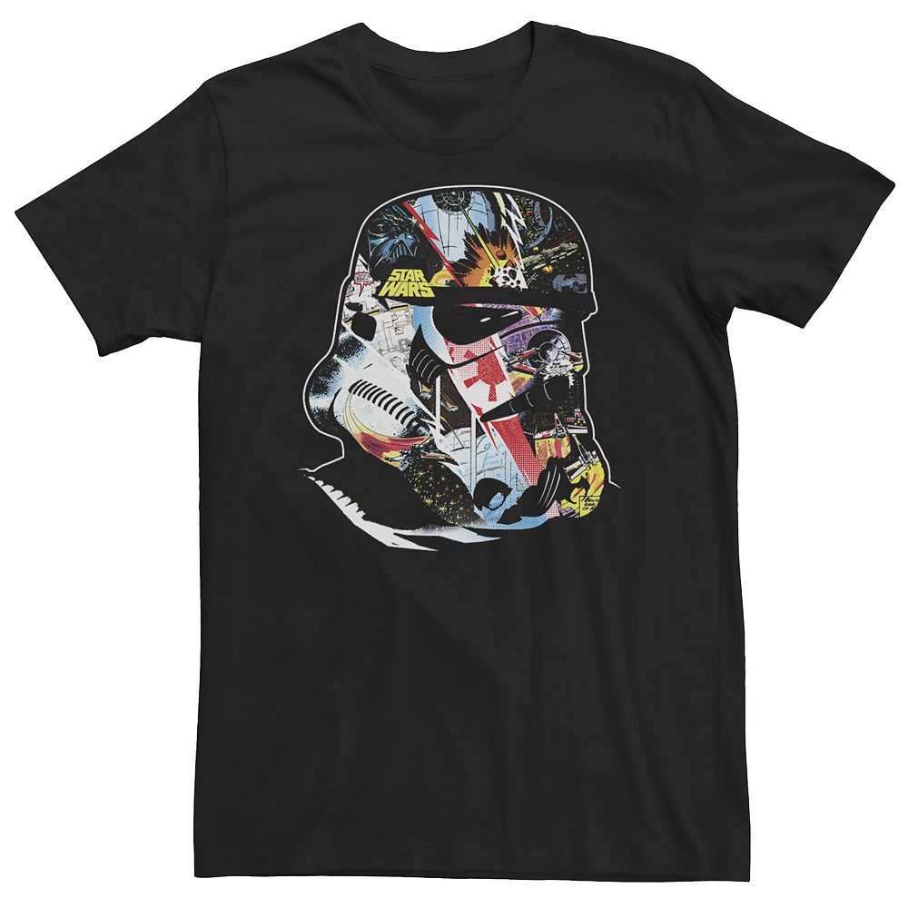 Big & Tall Star Wars Stormtrooper Comic Collage Helmet Tee