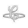 PRIMROSE Sterling Silver Cubic Zirconia Initial Ring