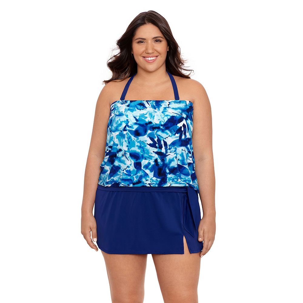 Plus Size Bal Harbour Convertible Blouson Swim Top