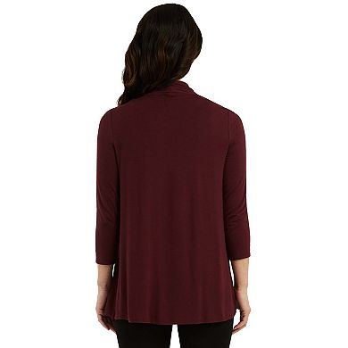 Women's AB Studio Banded Edge Open-Front Cardigan