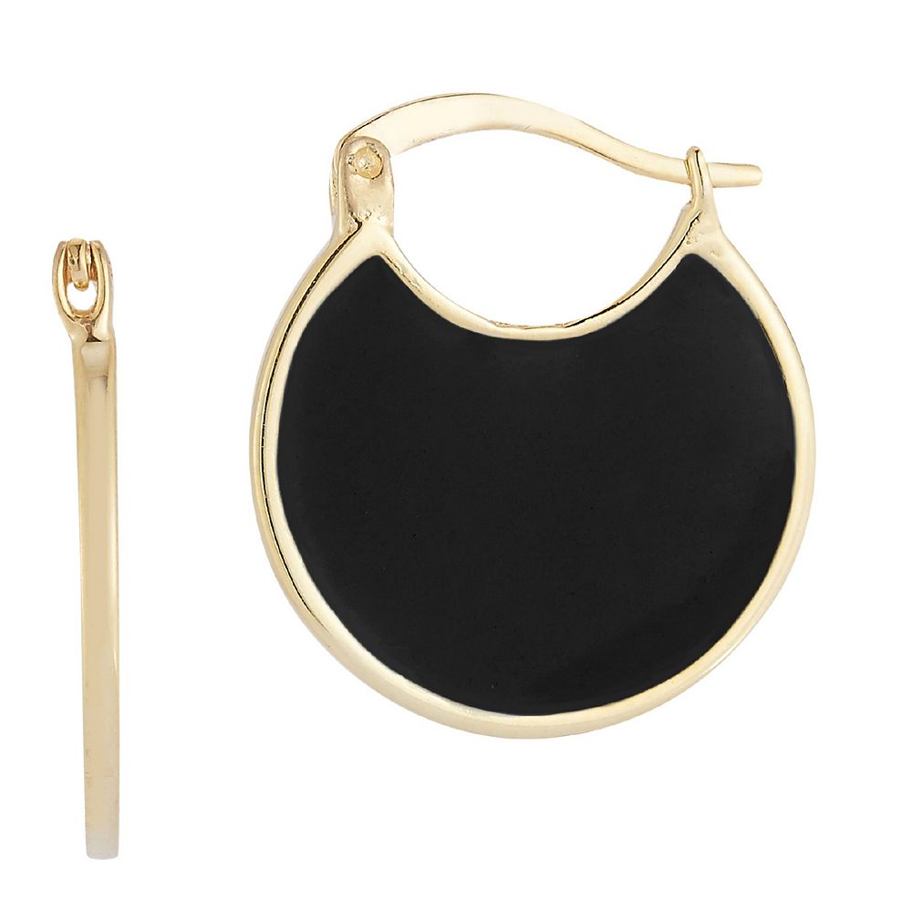 Sunkissed Sterling 14k Gold Over Silver Enamel Hoop Earrings
