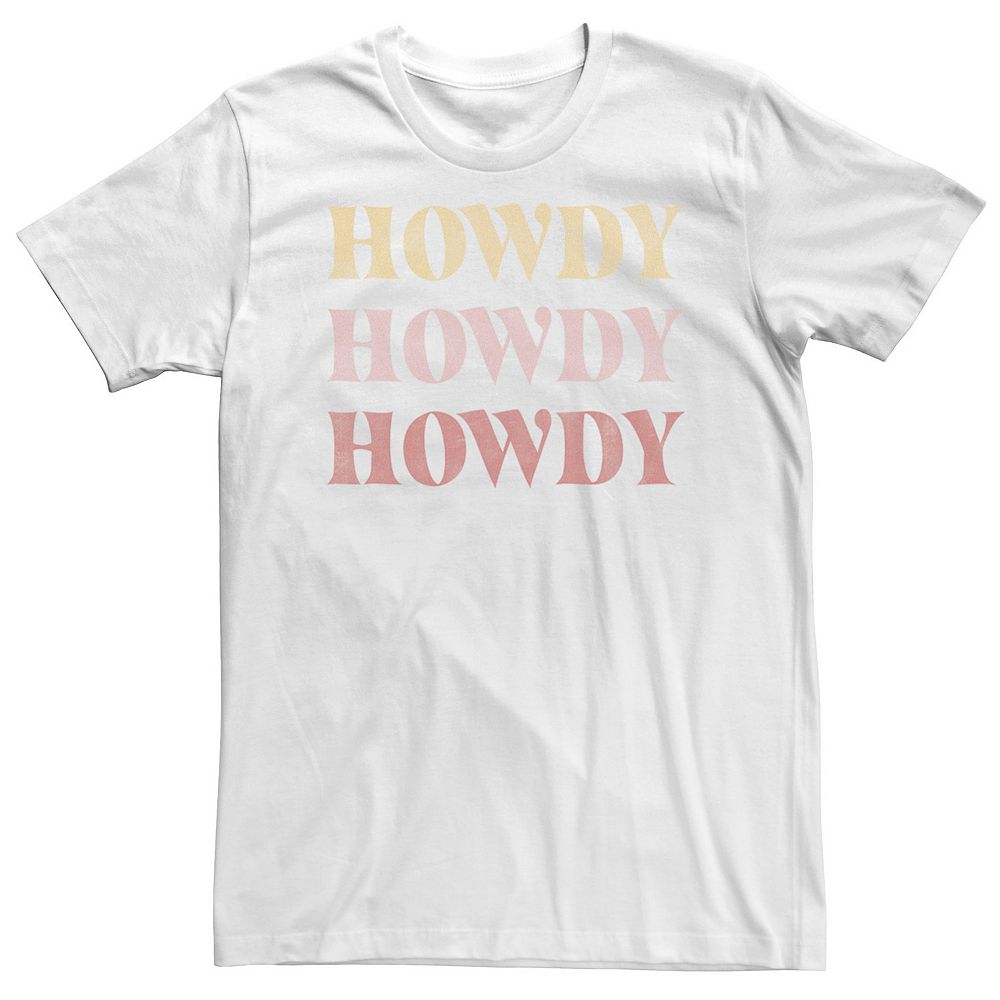 Big & Tall Trendy Howdy Text Stack Tee