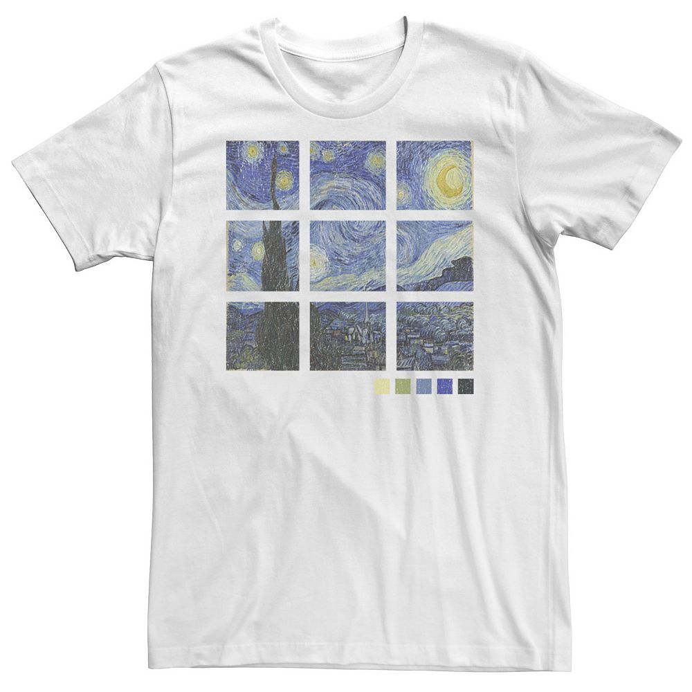 Big & Tall Trendy Vincent van Gogh "The Starry Night" Squares Tee