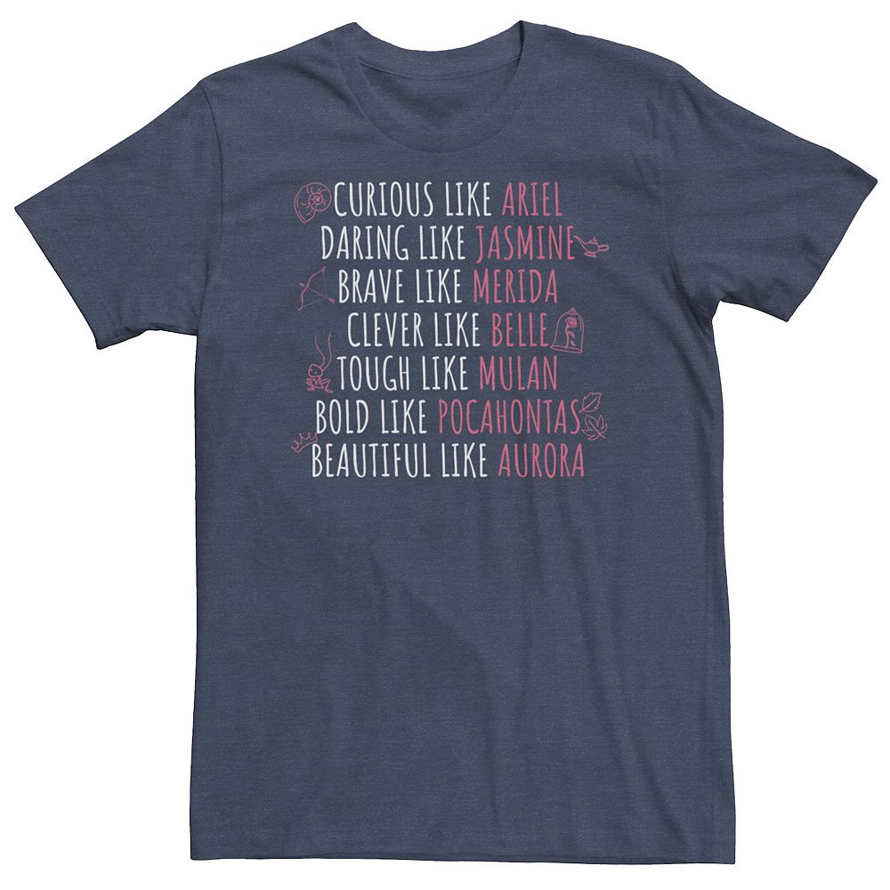 Big & Tall Disney Princess Group Shot Character Traits Stack Tee