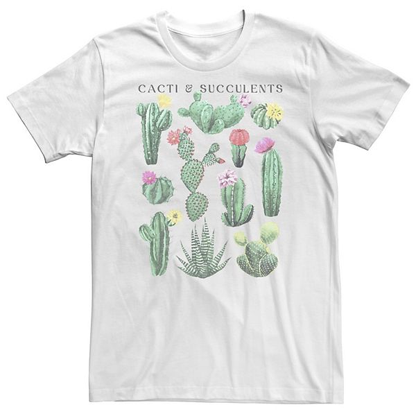 Big & Tall Trendy Botanical Cacti & Succulents Tee
