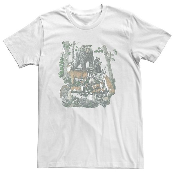 Big & Tall Trendy Forest Critters Collage Tee