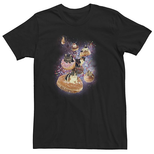 Big & Tall Cats In Sprinkle Donut Space Funny Tee