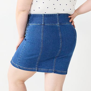 Junior's Plus Size SO® Front-Slit Mini Skirt