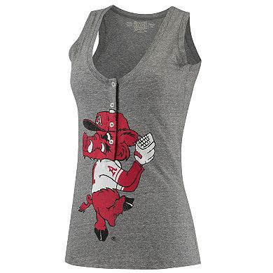Women's Original Retro Brand Heathered Gray Arkansas Razorbacks Relaxed ...