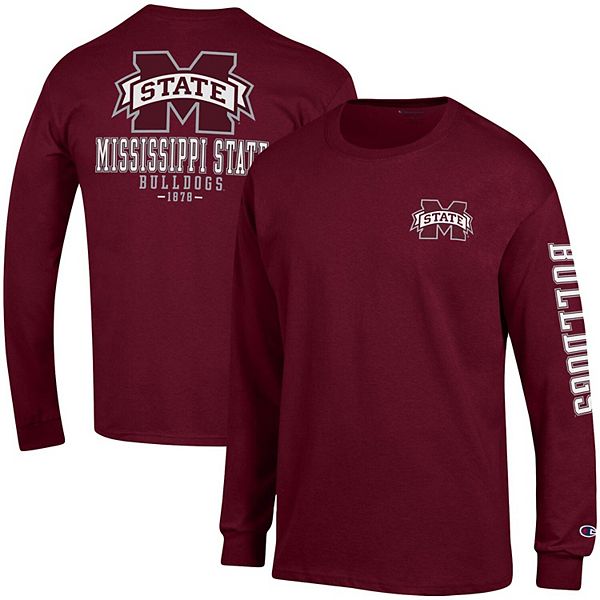 Men's Champion Maroon Mississippi State Bulldogs Team Stack Long Sleeve ...