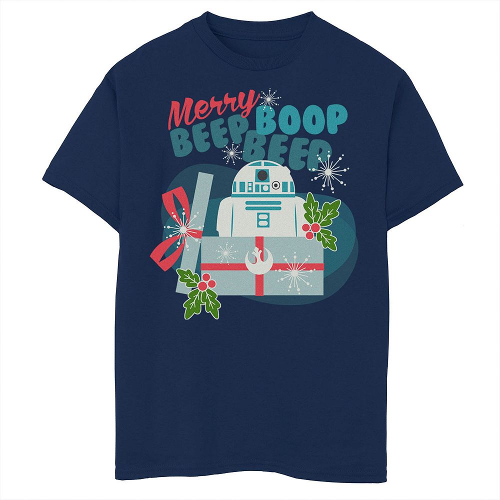 Boys 6-20 Star Wars Christmas R2-D2 Merry Beep Boop Beep Graphic Tee