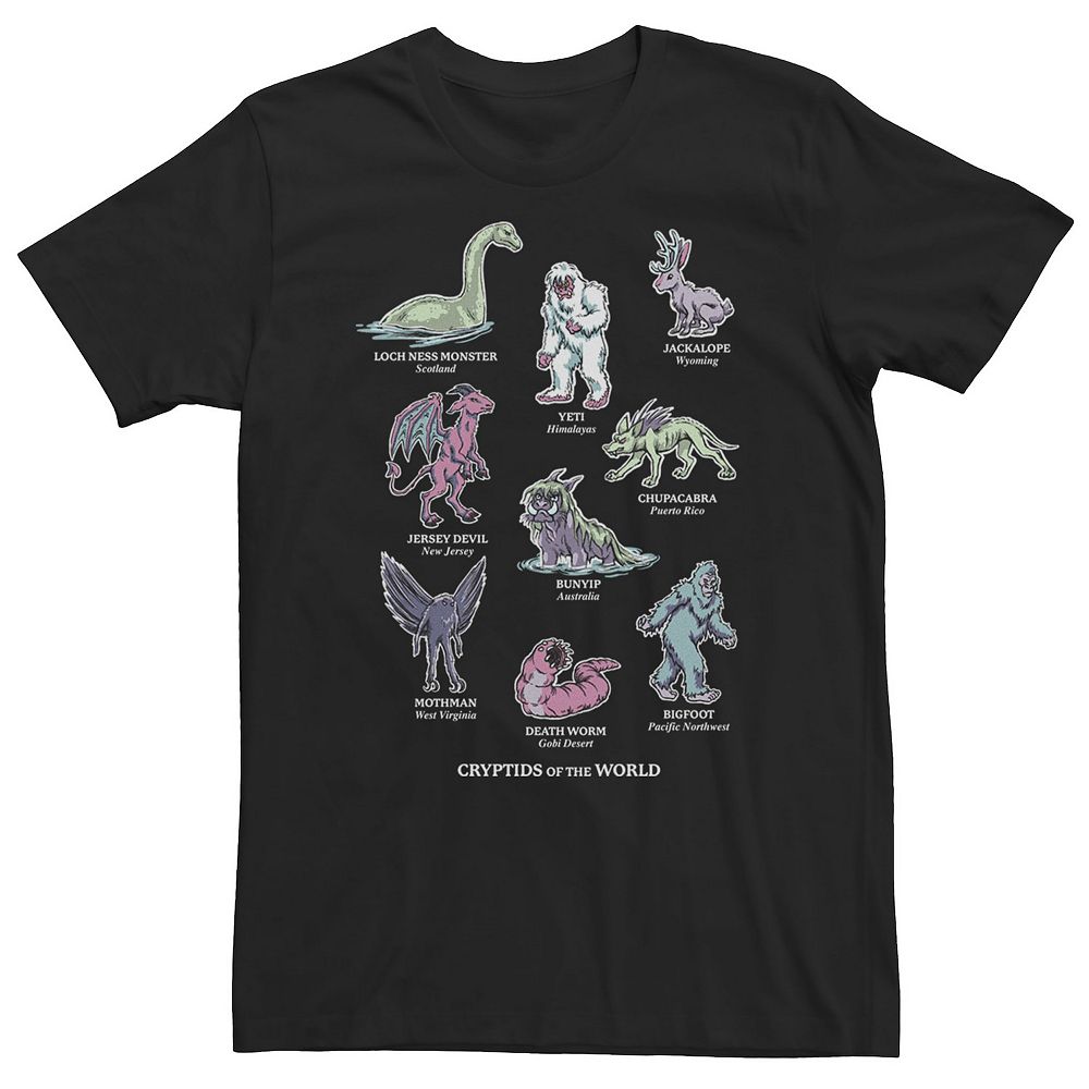 Big & Tall Fifth Sun Cryptids Of The World Collage Tee