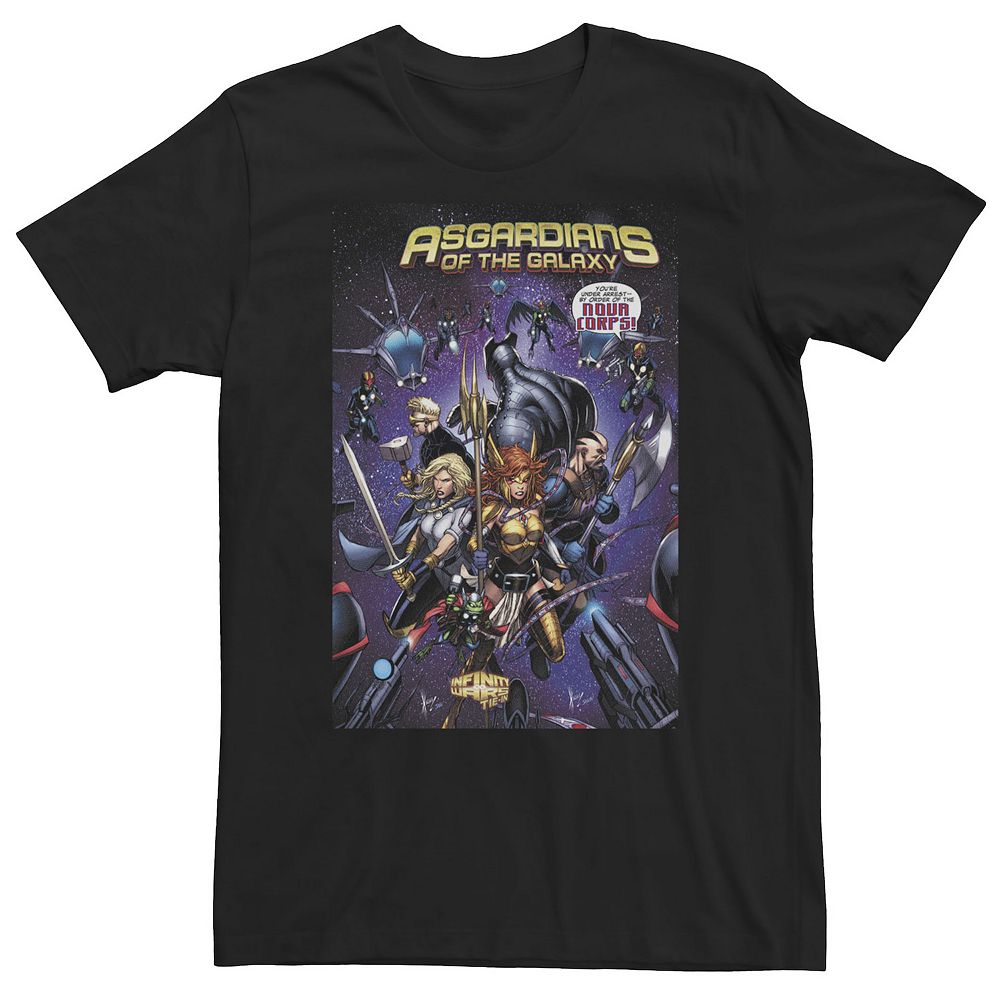 Big & Tall Marvel Asgardians Under Arrest Comic Cover Tee