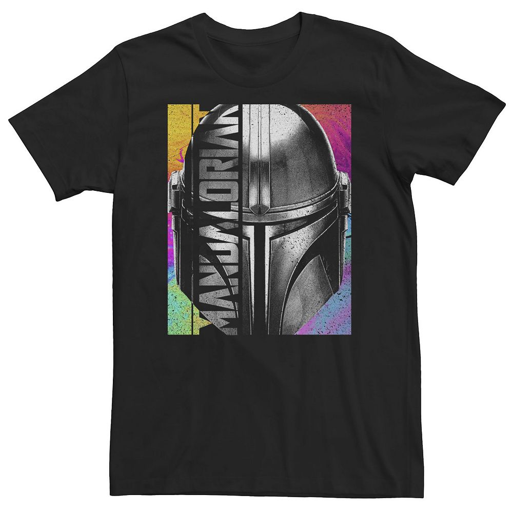 Big & Tall Star Wars: The Mandalorian Mando Helmet and Title Logo Tee