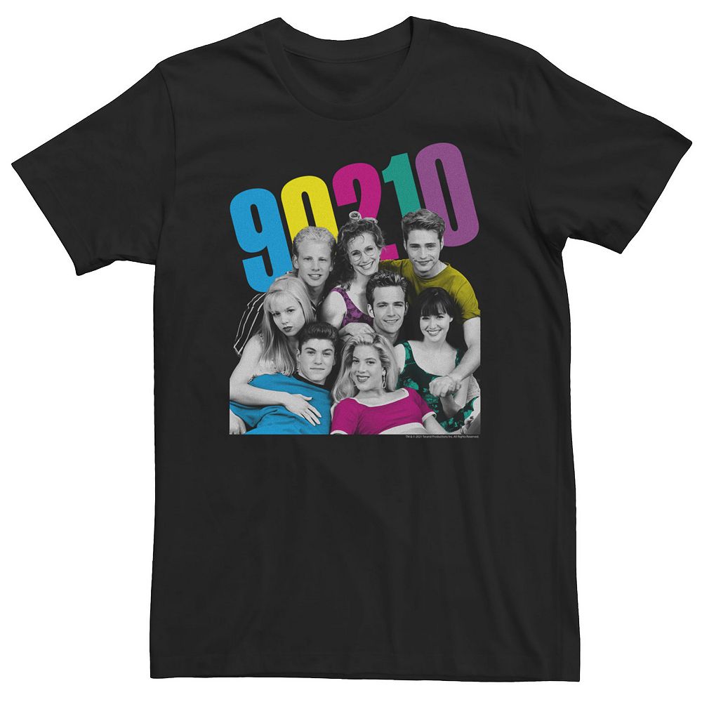 Big & Tall Beverly Hills 90210 Group Shot Neon Color Pop Tee