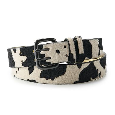 Women's Sonoma Goods For Life® Double Prong Buckle Cow Pattern Belt ...