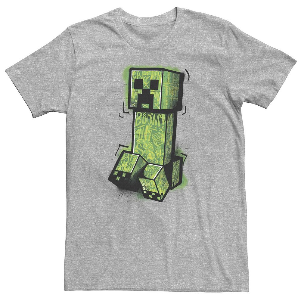 Big & Tall Minecraft Creeper Grafitti Style Portrait Tee