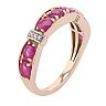10k Rose Gold Oval Ruby & Diamond Accent Ring