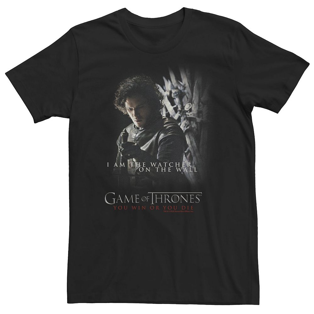 Big & Tall Game Of Thrones Jon Snow "I Am The Watcher On The Wall" Tee