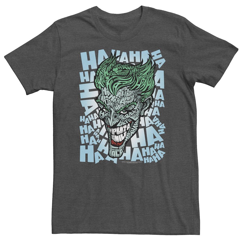 Big & Tall DC Comics Batman Joker Text Fill Tee